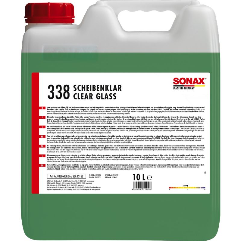 Препарат за почистване на стъкла SONAX SCHEIBENKLAR (CLEAR GLASS), 10 л.